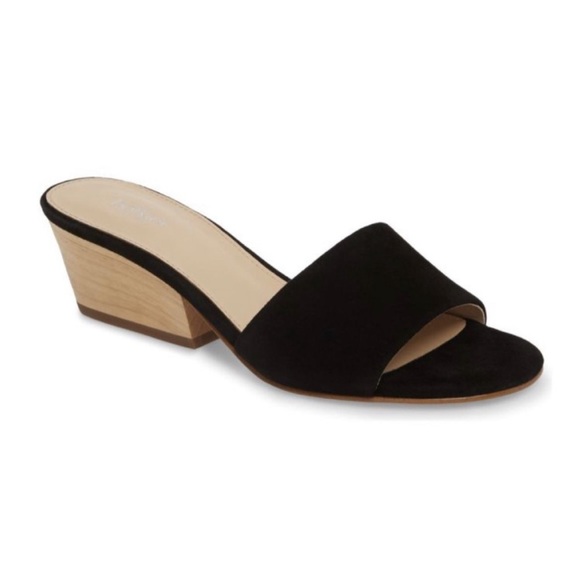 Botkier | Shoes | Nwob Botkier Carlie Black Suede Leather Chunky Wood ...